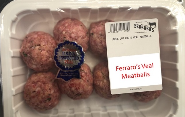 Ferraro's Meats Gourmet Veal Meatballs- Two (2) packages approx 1lb ...