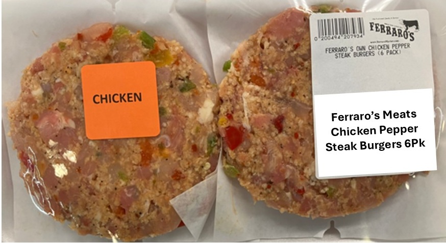 Ferraro's Meats Chicken Pepper Steak Burgers- 6 Pcs (approx 1.5lbs ...